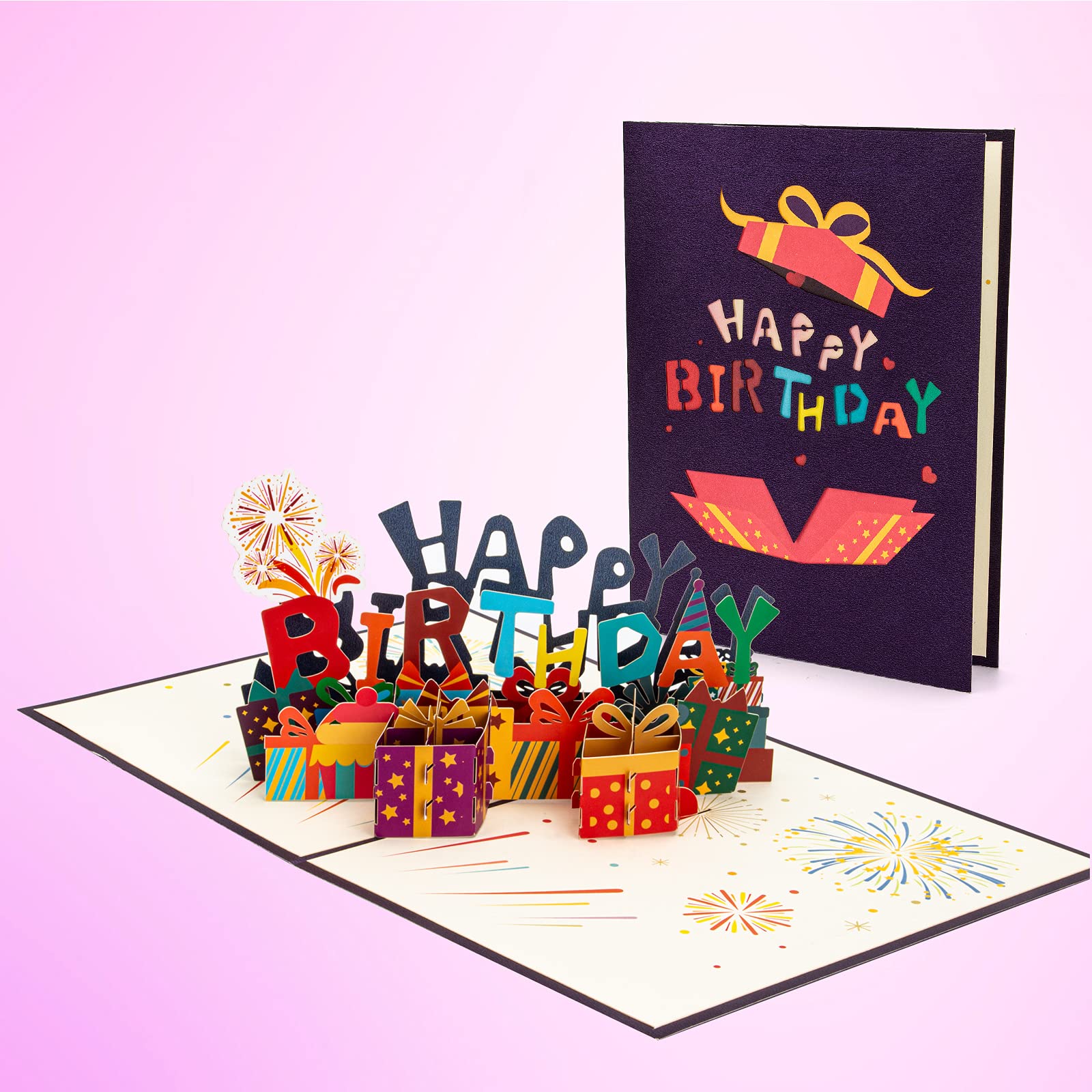 Bajayvovo Handmade Happy Birthday Pop Up Card,Birthday Cards with Envelopes, Blank Inside Birthday Cards,Birthday Card,Birthday Greeting Cards,3D Birthday Card,Pop Up Birthday Cards for Women Men