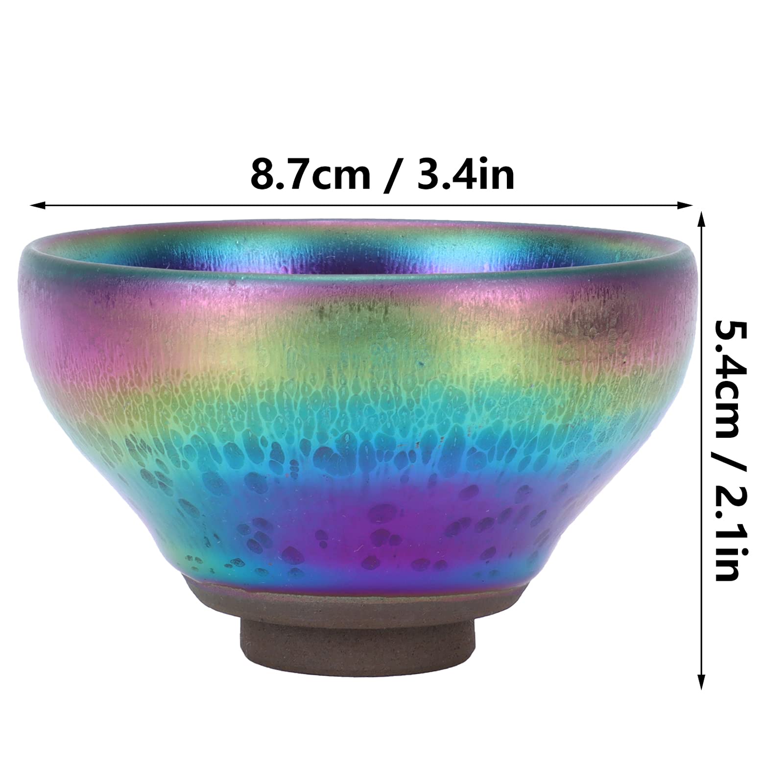 Alvinlite Ceramic Cup, Jianzhan Tea Set Chinese Tenmokus Tea Cup Porcelain Tea Bowl Handmade Fancy Glaze Kungfu Tea Cup Traditional Collection Cup Mug for Home Decoration Gift