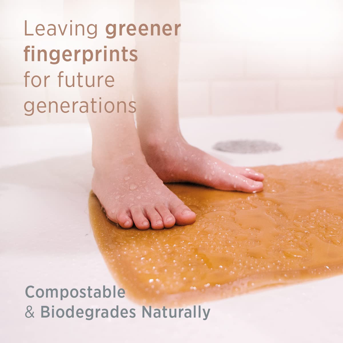 HEVEA Baby & Toddler Bath Mat - 100% Natural Rubber Non Slip Bathtub Mat for Baby - Upcycled, Danish Design - Safe & Sustainable Bathroom Essential (Natural)