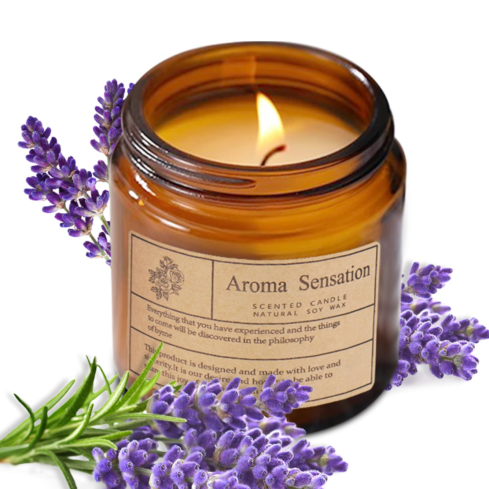 ARCASA Scented Candles, Lavender Candles for Home, Organic Candles Non Toxic, Soy Candles, Canned Candles for Home Scented, Fall Scented Candles, Stress Relief, Meditation, Yoga (Lavender 7oz)