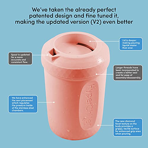 HyperChiller EBC-1023RG 2-Pack Patented Coffee Beverage Cooler, Ready in One Minute, Reusable for Iced Tea, Wine, Spirits, Alcohol, Juice, 12.5 OZ, Rose Gold