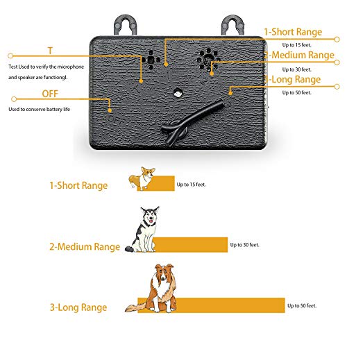 Anti Barking Device,Ultrasonic Dog Bark Control Devices 50FT Range Outdoor Indoor, Stop Barking Deterrent Devices 4 Modes Bark Box Dogs Sonic Sound Silencer Safe for Human & Dogs