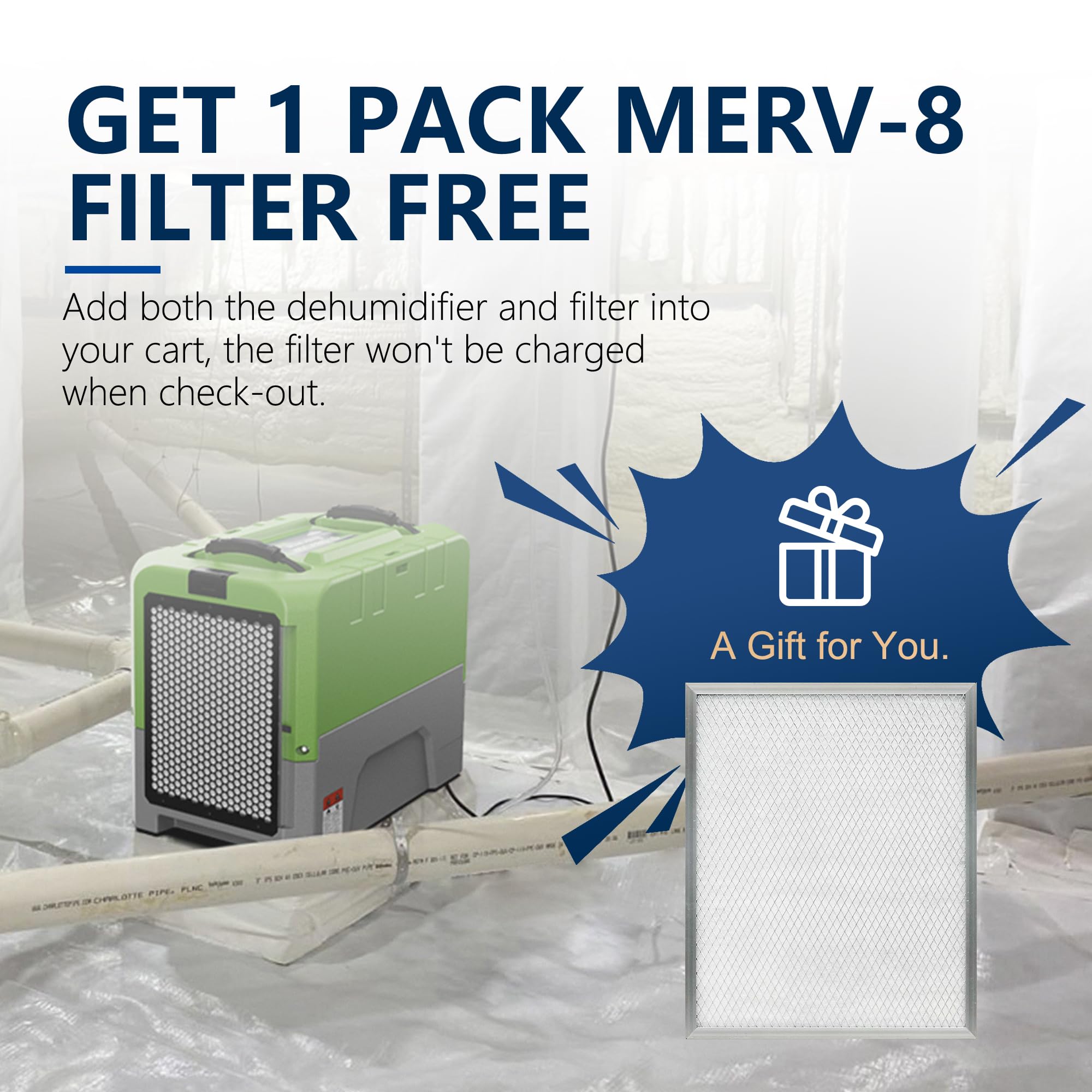 ALORAIR 180 Pint Commercial Dehumidifier with Pump for Basement Warehouse & Job Sites, Large Space Crawl Space Dehumidifier for Efficient Water Damage Restoration,5 Years Warranty,Green