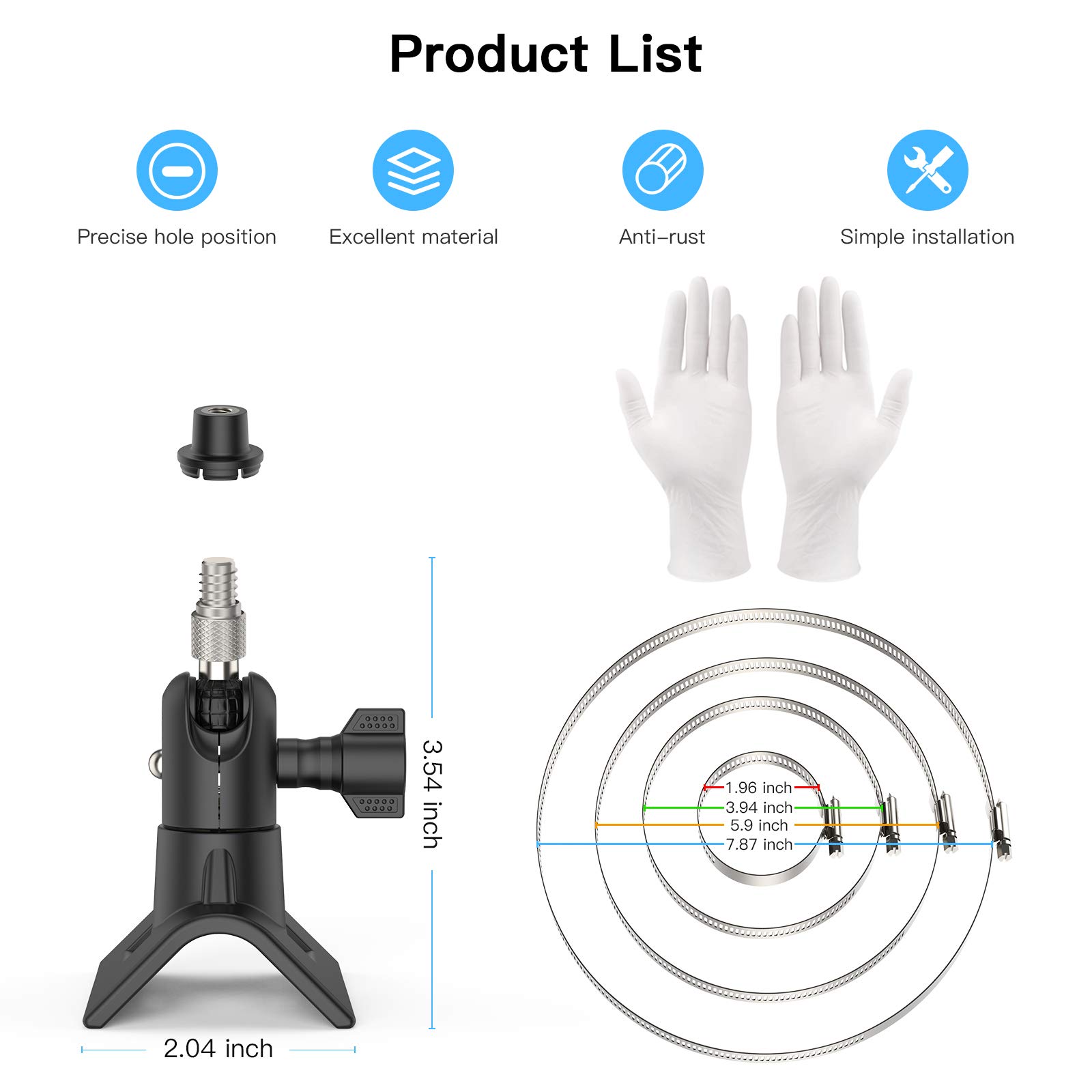 Blink Camera Pole Mounting Bracket, Blink Outdoor 4 Blink Outdoor 3 Blink XT2 Wall Railing Mount Bracket by HOLACA,Applicable Pipe Diameter Size 1.18-7.87 inch (30mm-200mm) (1 Pack)