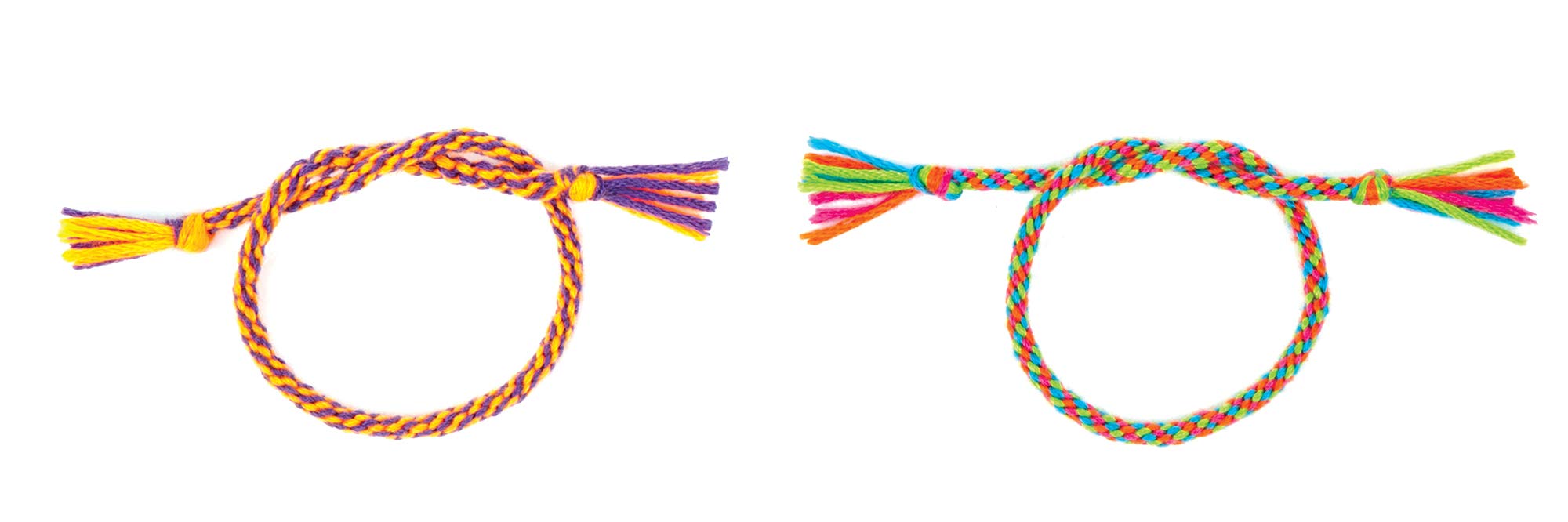 Baker Ross - AV207 Make Your Own Braided Friendship Bracelets - Creative Craft Kits for Kids to Design Make & Give as Gift (Pack of 4), 9.5cm, Assorted