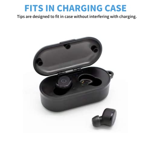COMPLY TrueGrip Pro TW-200-A Replacement Earbud Tips Compatible with Anker Soundcore Liberty Air 1, 2, Life P2, Earfun Air Pro, Skullcandy Indy Sesh Sesh Evo Earphones, and More (Large, 3 Pairs),Black