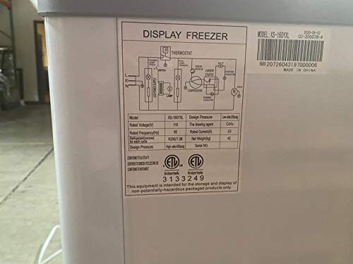 Chest Freezer Glass Door sliding Commercial Ice Cream Freezer 26" White Curve Display Top w/Storage Baskets - 5.7 Cu.Ft