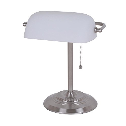 Catalina Lighting Traditional Desk Lamp, White, Smart Home Capable for Home Office, Dorm, Apartment, Corded with Adjustable Lighting