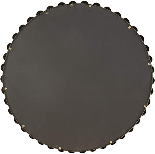 MADISON PARK SIGNATURE Wall Décor Marlowe Metal Spherical Frame Round Mirror for Living Room - Home Accent, Ready to Hang Bedroom Decoration, 36" Diameter, Gold