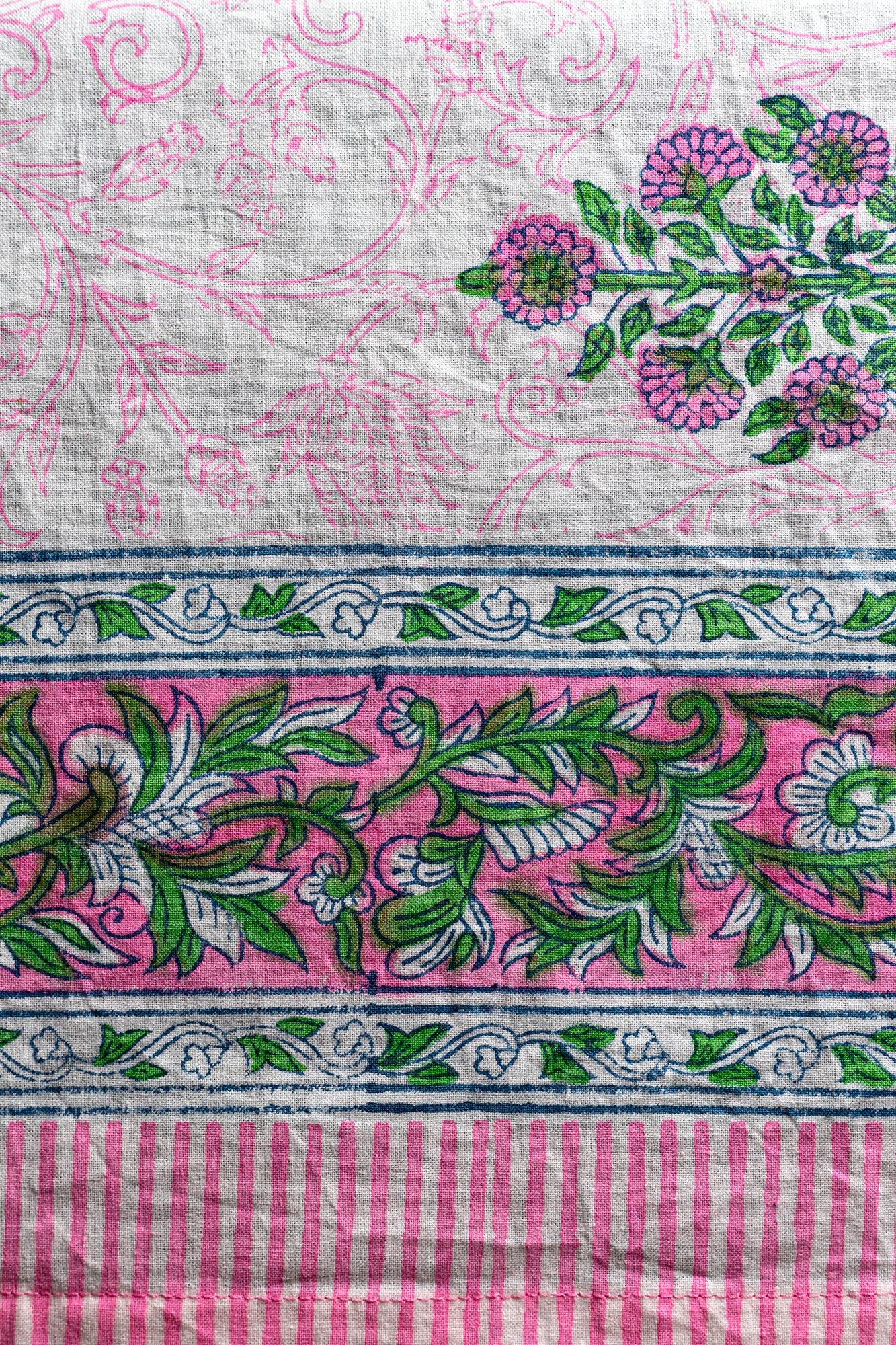 ABHOOH Hand Block Print Tablecloth for Rectangle Table, Block Print Table Cover for Kitchen Dinning Tabletop Decoration Parties Weddings Bithday Christmas (60 X 108 Inches)