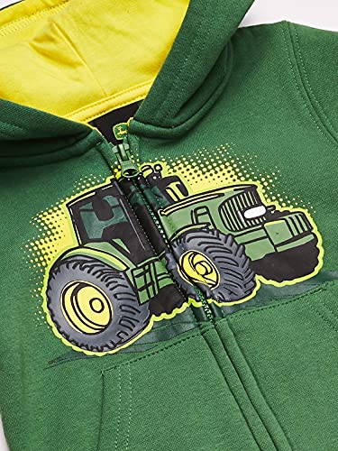 John Deere baby boys Fleece Zip Hoody Hooded Sweatshirt, Green, 4T US