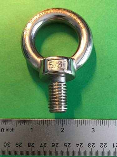 US STAINLESS Stainless Steel 316 5/8" Lifting Eye Bolt 5/8" UNC Marine Grade Pitch of 11