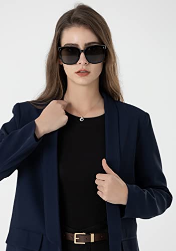Beninos Womens Casual Long Sleeve Blazer Jackets with No Button (807 Navy, XS)