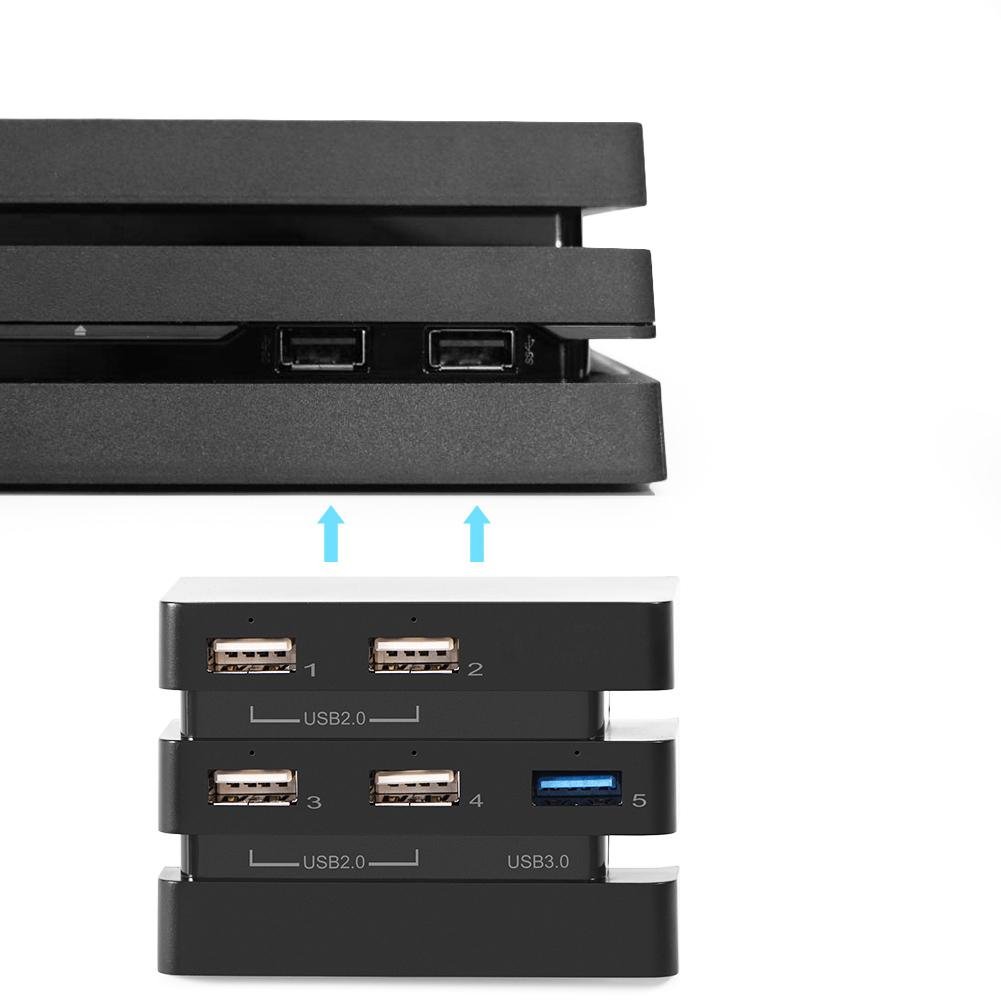 Socobeta Portable 5Port USB Hub Controller Adapter for PS4 Pro Console