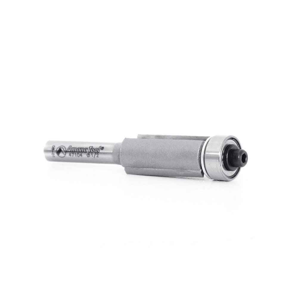 Amana Tool 47104 Flush Trim 1/2-Inch Diameter by 1-Inch Cutting Height by 1/4-Inch Shank 2-Flute Router Bit