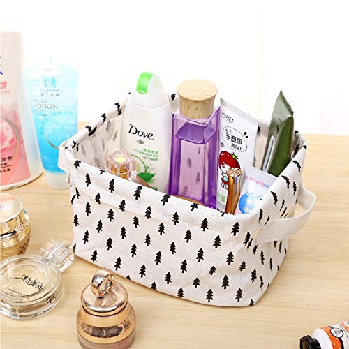 HomeDo Foldable Storage Cube Basket Bins Organizer for Kids Room, Bathroom, Nursery Shelf Basket, Desks, Baby Gift Baskets for Toys, Books, Socks, Makeup, Clothes (Black-4Pack, 8.5"x5.2"x6.5")
