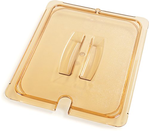 Carlisle FoodService Products 10431U13 StorPlus High Heat Universal Handled Food Pan Lid, Half Size, Amber