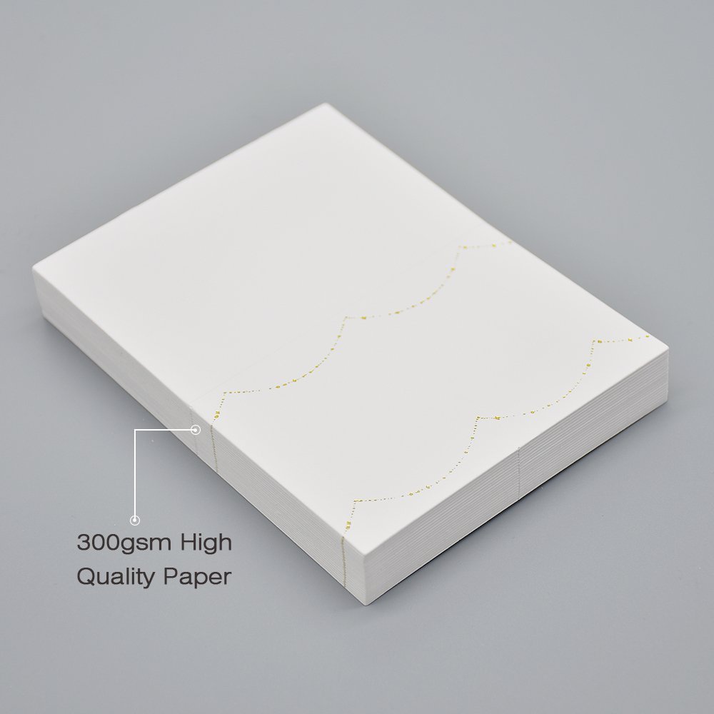 AZAZA 50 Pcs Place Cards with Gold Foil - Table Tent Cards Seating Place Cards for Weddings Banquets Dinner Parties 2.5" x 3.75" (Elegance - Gold)