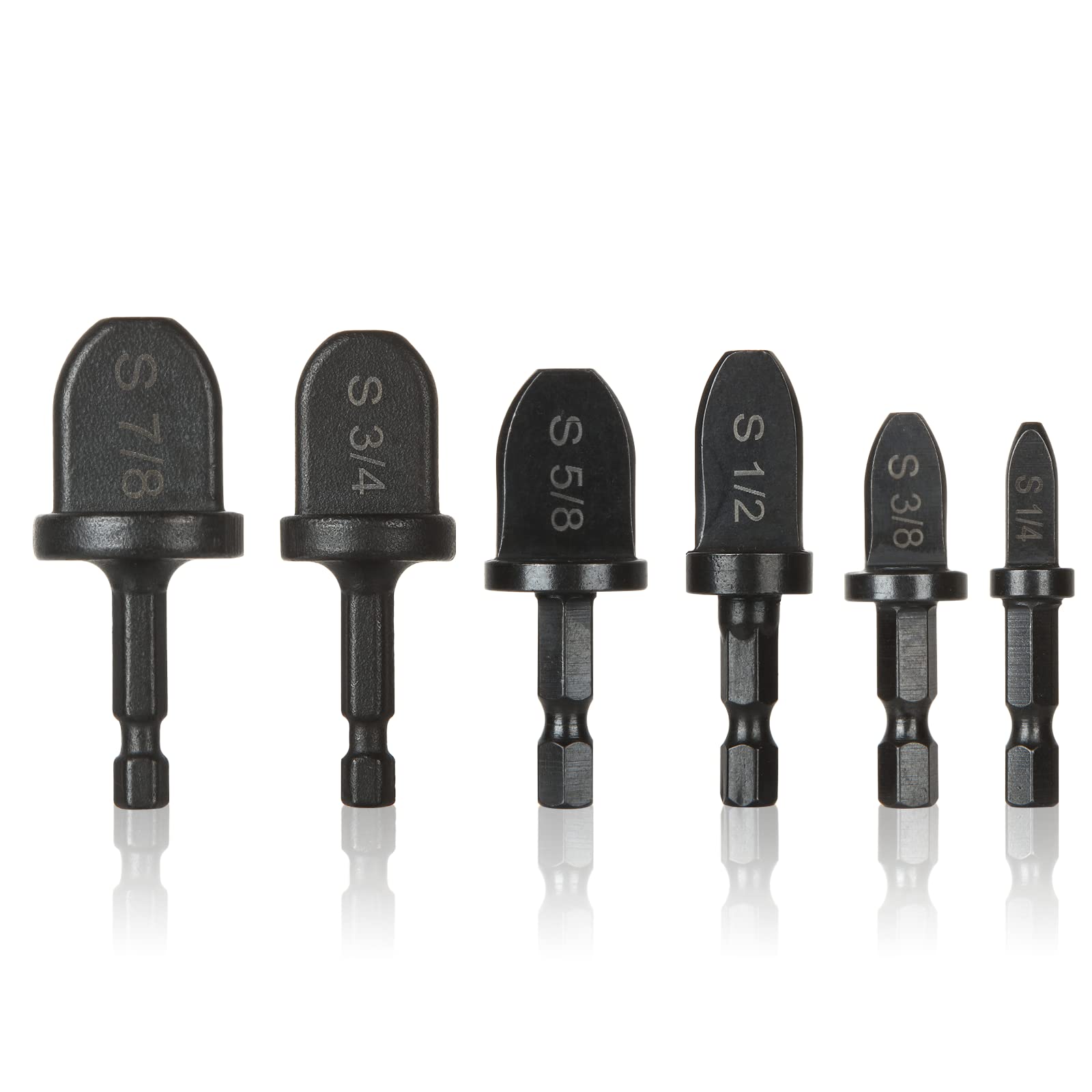 6pcs HVAC Repairing Set Air Conditioner Copper Tube Expander Swaging Tool Manual Copper Pipe Swage Too Expander Drill Bit Soft Copper tubing Tool bit with 1/4'', 3/8'',1/2'', 5/8'',3/4'',7/8'' Bits