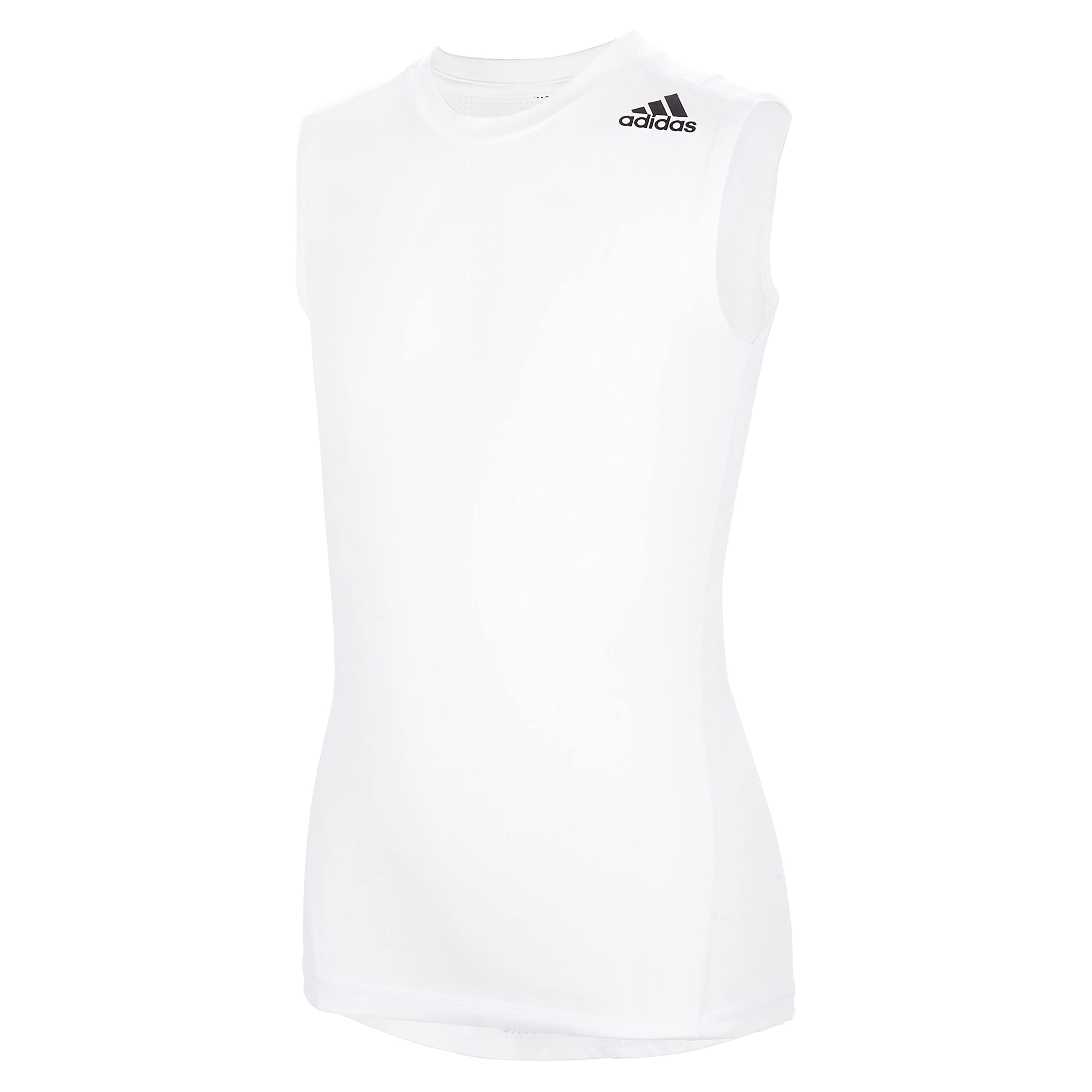adidas boys Sleeveless Aeroready Tech Fit Top T Shirt, White, Small US