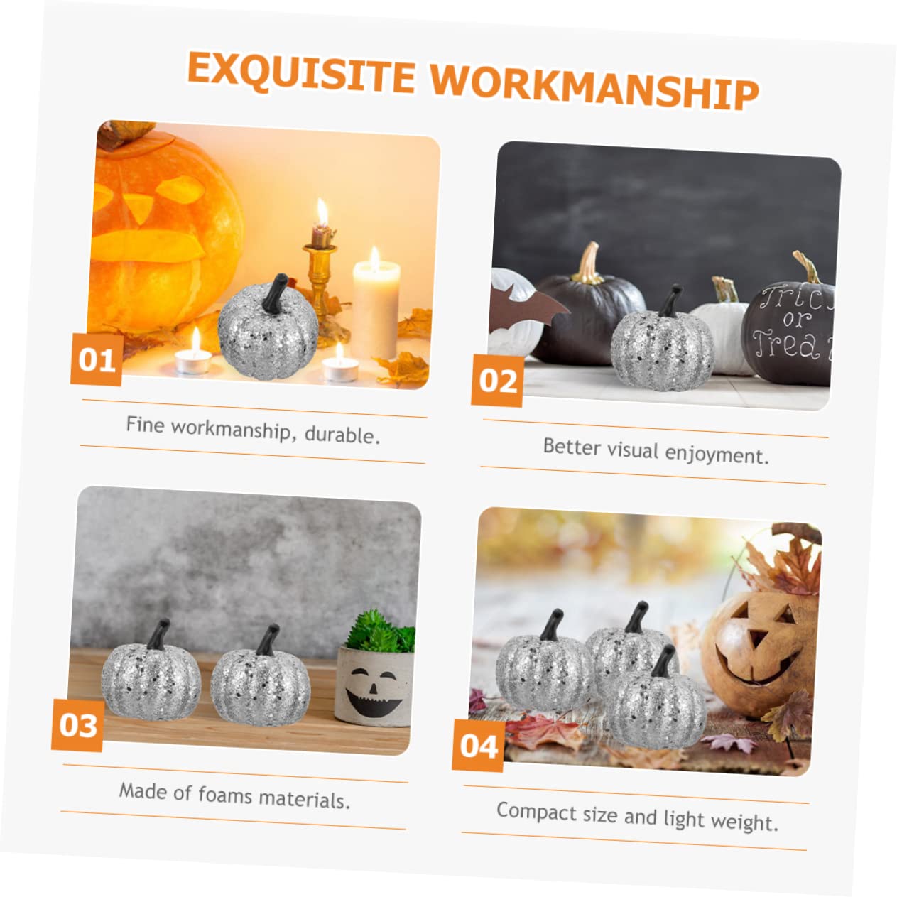 ABOOFAN 30 Pcs Foam Pumpkin Mini Pumpkins for Decorating Small Pumpkin Decor Artificial Pumpkins for Table Decor Artificial Pumpkins Bulk Fake Pumpkins Harvest Pumpkins Model Dining Table