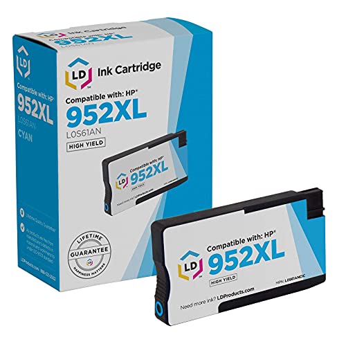 LD Products Compatible Replacements for HP 952XL Ink Cartridges 952 XL High Yield (Cyan) for use in for OfficeJet: 7740, 8702, 8715 and OfficeJet Pro: 7740, 8210, 8216, 8218, 8710, 8714, 8716, 8717