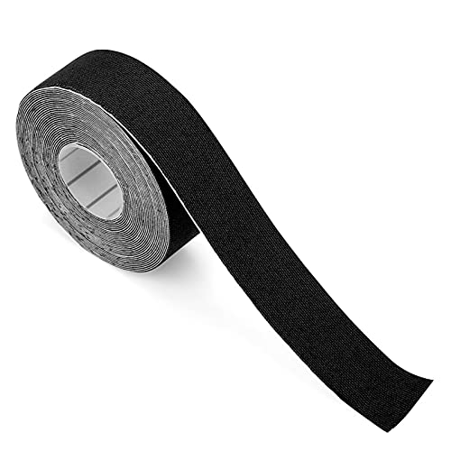Akozon Muscle Adhesive Tape, 1Roll Cotton Elastic Strain Injury Sports Sticker Bandage (Black)