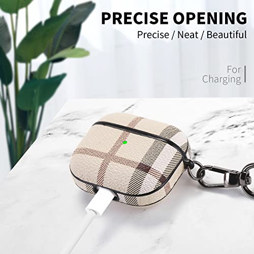AirPods 3rd Generation Case , Leather AirPods 3rd Case for Apple AirPods 3rd,AirPods 3 Luxury case, with Wrist Strap and Keychain, for Apple AirPods 3rd Generation 2021,(Eco-Friendly Leather)