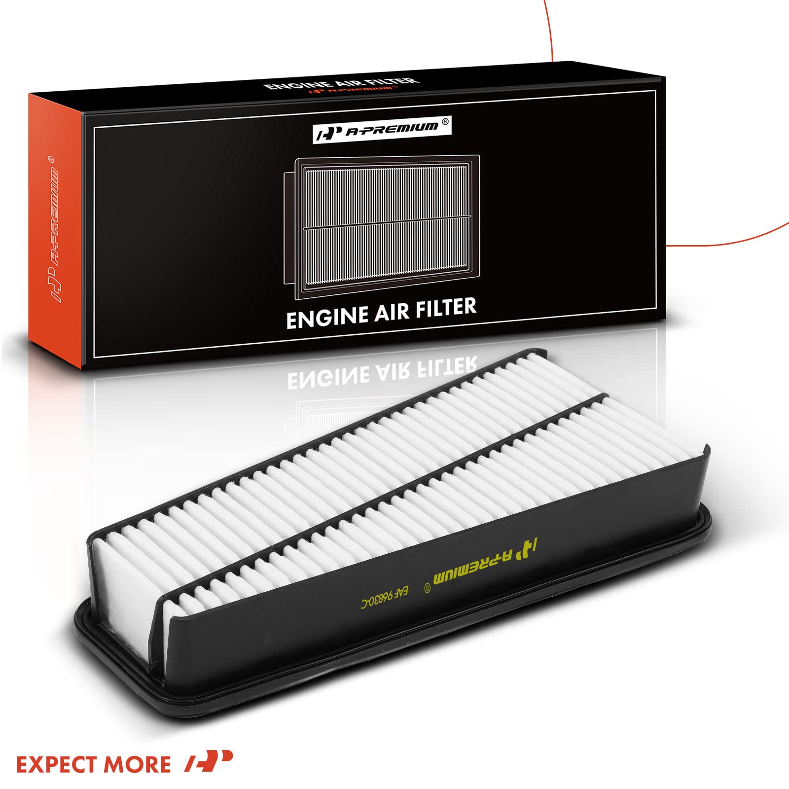 A-Premium Engine Air Filter Compatible with Toyota Models - Tacoma 2005-2015, Tundra 2005-2010, 4Runner 2003-2009, FJ Cruiser 2007-2009 - V6 4.0L - Replace# 17801-0P010, CA9683