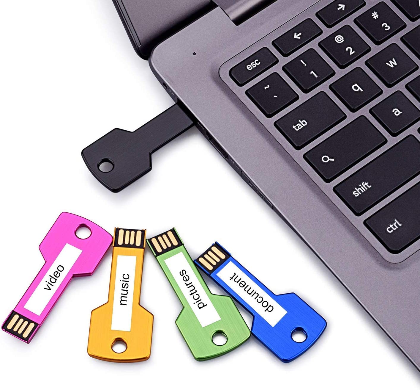 JUANWE 32GB USB Flash Drive 5 Pack 2.0 USB Key Jump Drive Cute Flash Drive Thumb Drive Waterproof Portable Metal Memory Sticks for Computers Zip Drive Pendrive