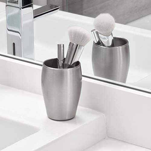 iDesign 28320 Avery Brushed Stainless Steel Bathroom Tumbler Cup - 3" x 3" x 4.06"