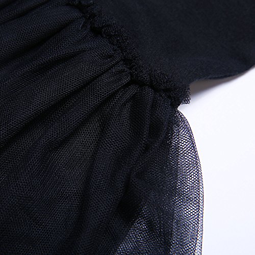 ROMPERINBOX Baby Girl Ruffle Dress Bodysuit Black Summer Newborn Infant Tulle Romper Dresses 0-24 Months (3-6 Months)
