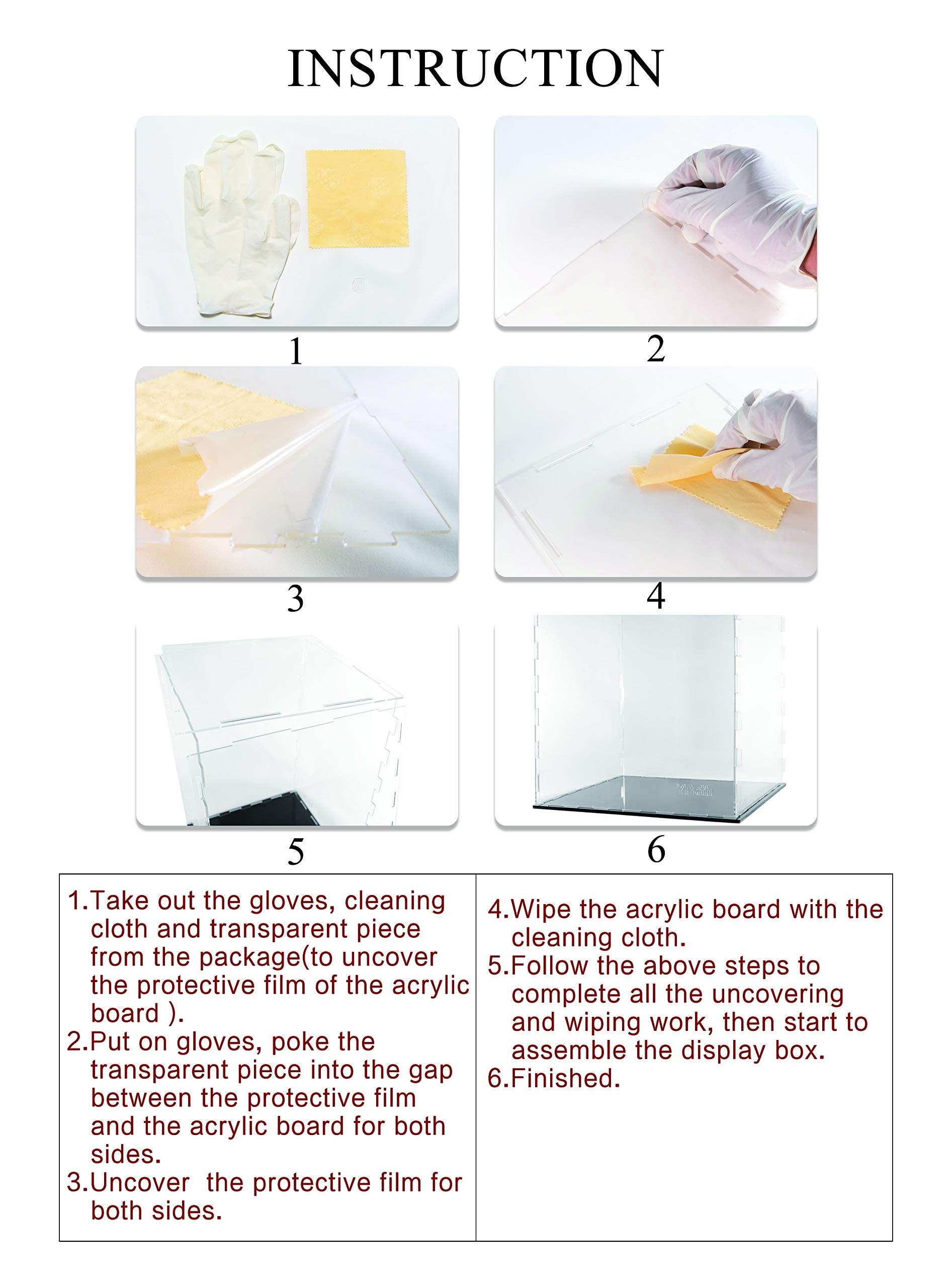 Clear Acrylic Display Case-Assemble Countertop Box for Display-Clear Display Box,Dustproof Protection Showcase for Toy Collectibles (6x6x10inch)