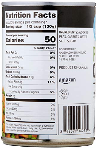 Amazon Brand - Happy Belly Peas & Carrots, 15 ounce (Pack of 1)