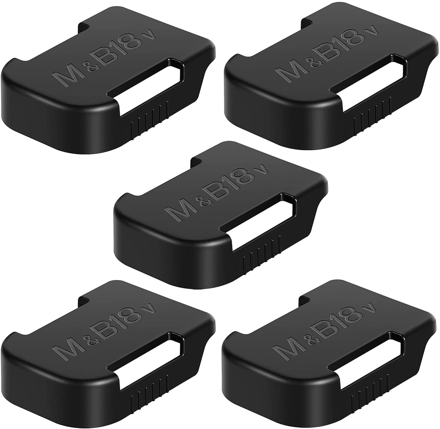 5Pcs M&B18v Battery Holder, Battery Mount for Makita/Bosch 14.4V 18V Lithium Ion Dock Holder Power Wheels, Caapmony Wall Mount fit for BL1430 BL1850 and for Bosch BAT609 BAT618G Li-ion Battery
