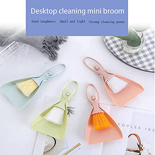 AHAVINTAGE.COM Mini Dustpan and Brush Set Cleaning Tool,Broom and Dustpan Set The Best Mini Hand Broom,Desk,Countertop,Key Board,Cat,Dog and Other Pets,Dustpan Green