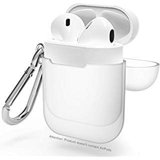AirPods Case,with Keychain Easy Outdoors,HappyCover Thicken Shockproof 360° Protective Silicone Cover Skin with Integrated Dust Plug Compatible for Airpods Charging Case 2 & 1 (Milk Tea)