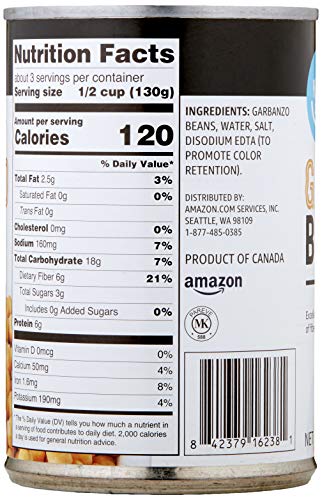 Amazon Brand - Happy Belly Garbanzo Beans, 15 ounce (Pack of 1)