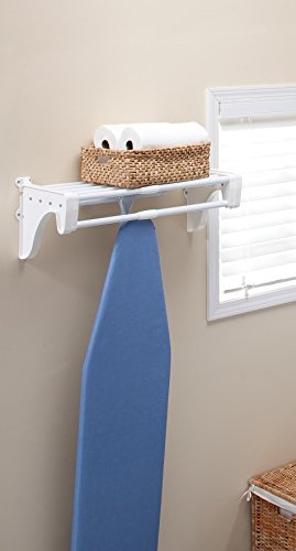 EZ Shelf-Expandable-Closet Shelf with Hanging Rod- 30β to 50β -White-Easy Install to Backwall(Floating)-Wire Closet Shelving Alternative-(EZS-SCRW48-1-2)