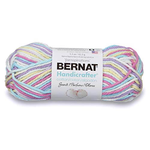 Bernat Handicrafter Cotton Scents Yarn, 1.5 oz, Gauge 4 Medium Worsted, Fleur De Lavane