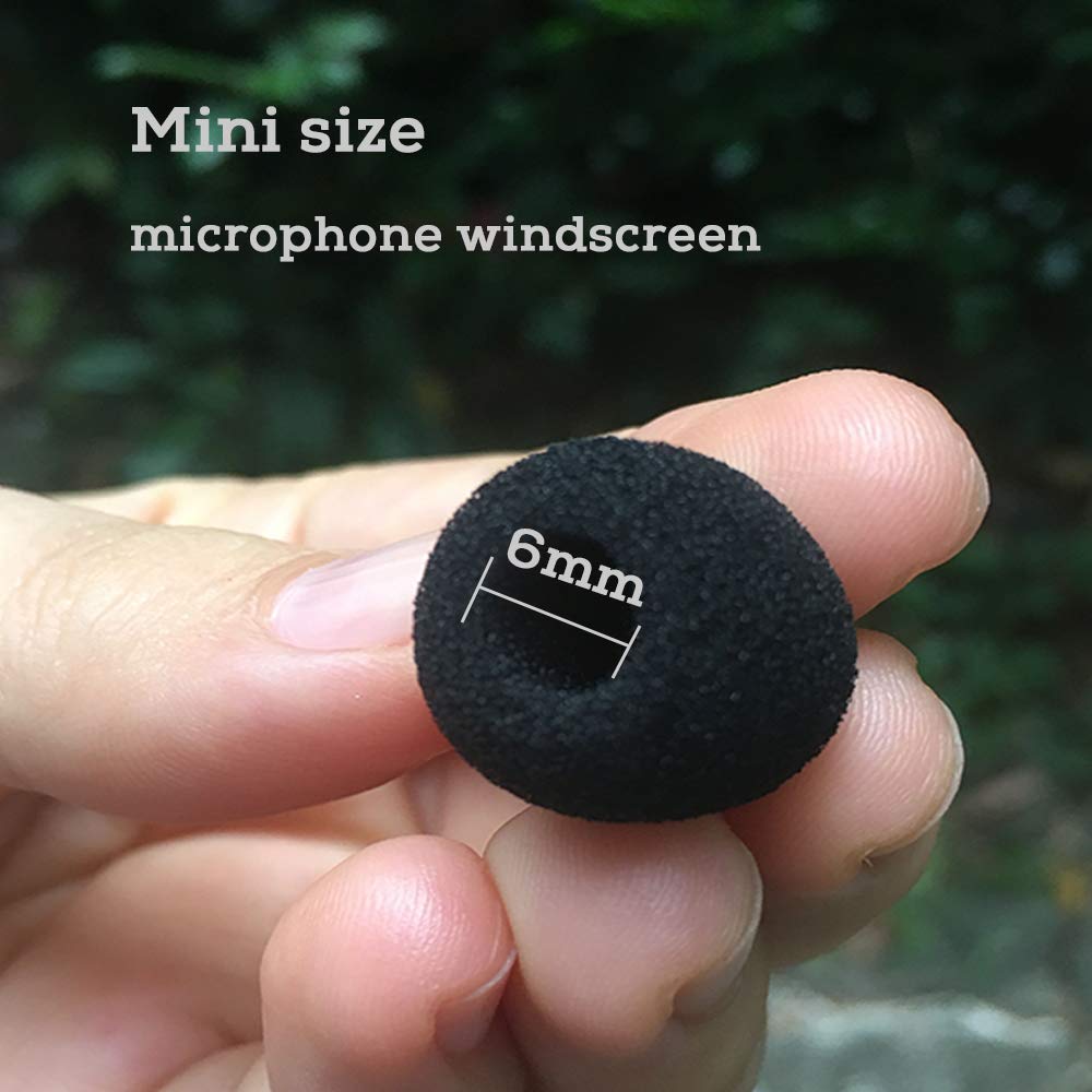 BAISDY 8Pack Mini Size Microphone Windscreen Foam Mic Cover for Lavalier Lapel Microphone with Lapel Clips