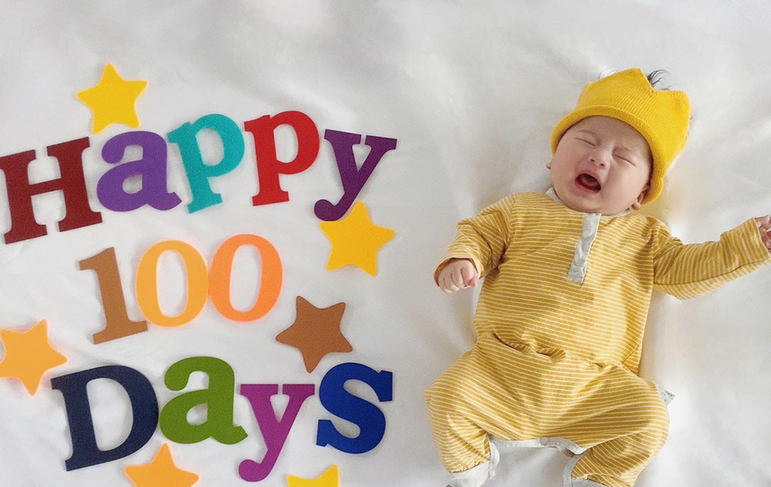 June Bloomy Baby First Birthday Party Knitted Hat 1st Crown Headband Beanie Warm Cap (Yellow)