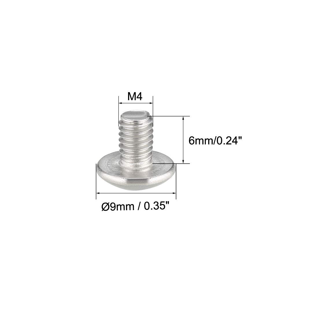 uxcell Machine Screws, M4x6mm Phillips Screw, 304 Stainless Steel, Fasteners Bolts 50Pcs