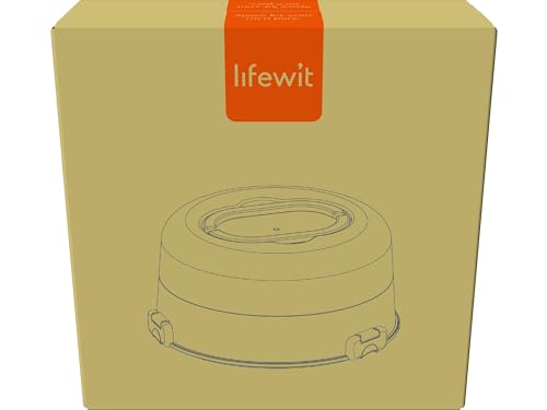 Lifewit Cake Carrier with Lid and Handle, Two Sided Cupcake Carrier Holder for 10β Cake or 9 Standard-Sized Cupcakes, Plastic Round Cake Transport Storage Container Stand for Pies and Cookies, White