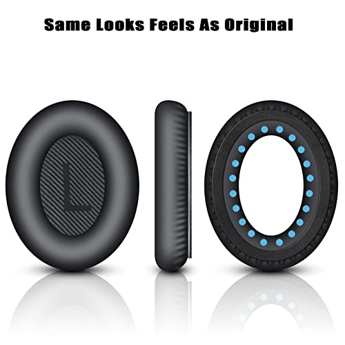 QC35 Replacement Pads Parts QC35 ii Earpads Ear Cushion Accessories Compatible with QuietComfort 35 II QuietComfort 35 (Series I) Wireless Gaming Headset.(Black)