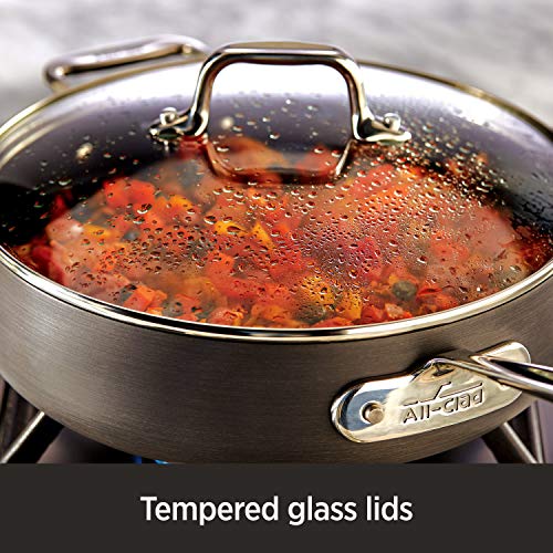 All-Clad HA1 Hard Anodized Nonstick Sauté Pan 4 Quart Induction Oven Broiler Safe 500F Pots and Pans, Cookware Black