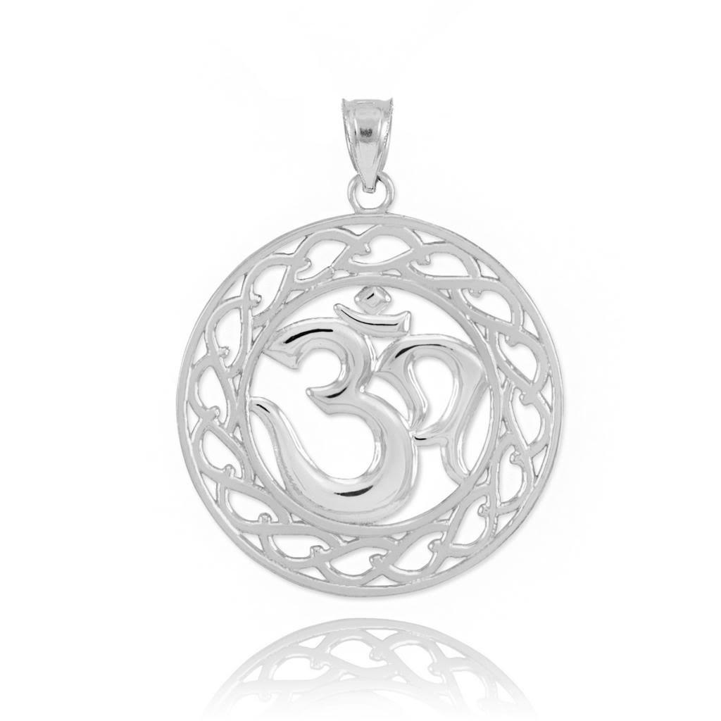 925 Sterling Silver Open Design Yoga Charm Om Pendant