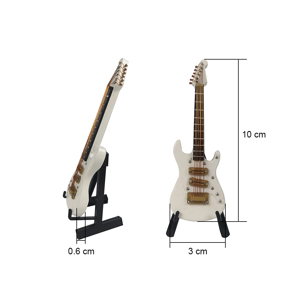 ALANO 10cm white Electric Guitar model electric guitar ornament mini guitar model (GE34W-10-S)