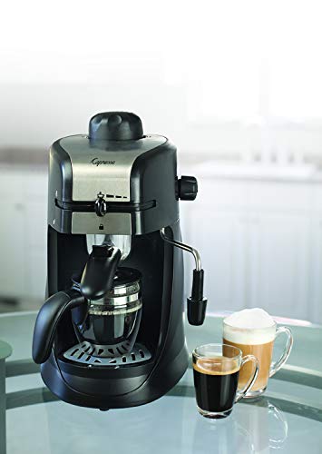 Capresso Steam PRO Espresso and Cappuccino Machine, 4-Cup, Stainless Steel/Black