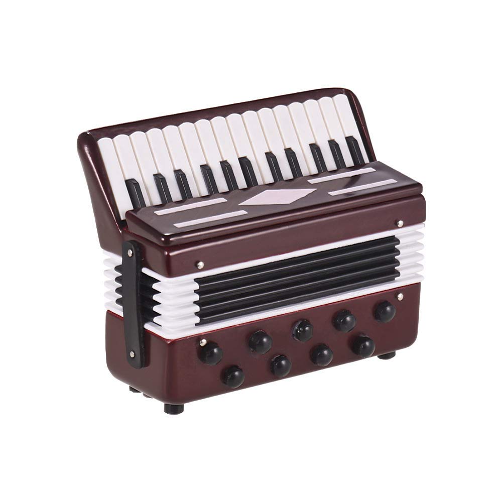 ALANO red mini accordion model with gift box Mini Musical Ornament instrument ornaments(KR-7 L)
